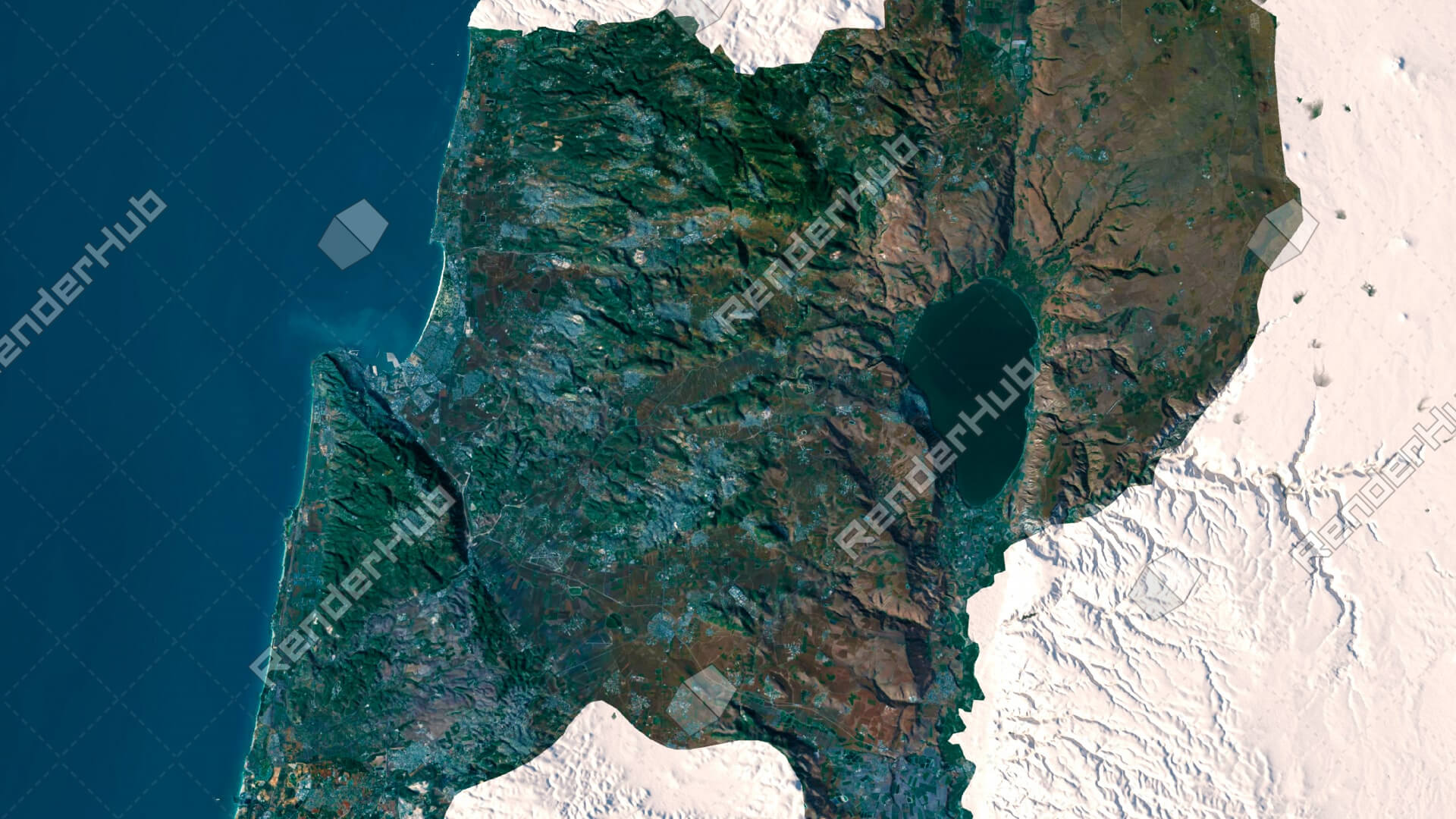 Israel 3D Map - Stock Image by Shustrik