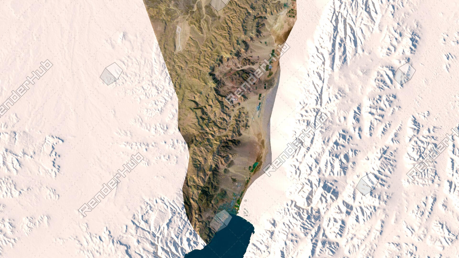 Israel 3D Map - Stock Image by Shustrik