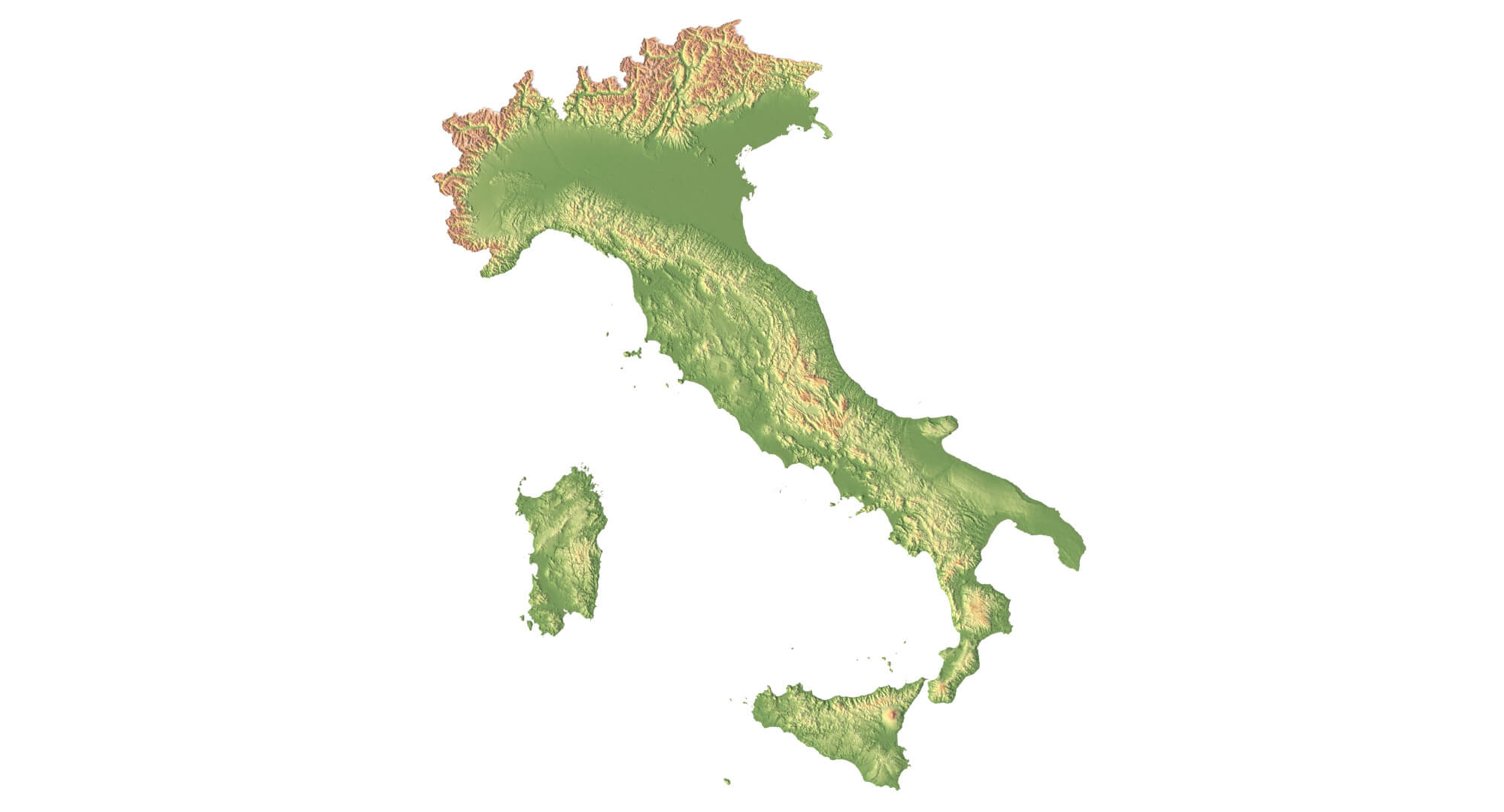 Italy Terrain 3D Map by Shustrik