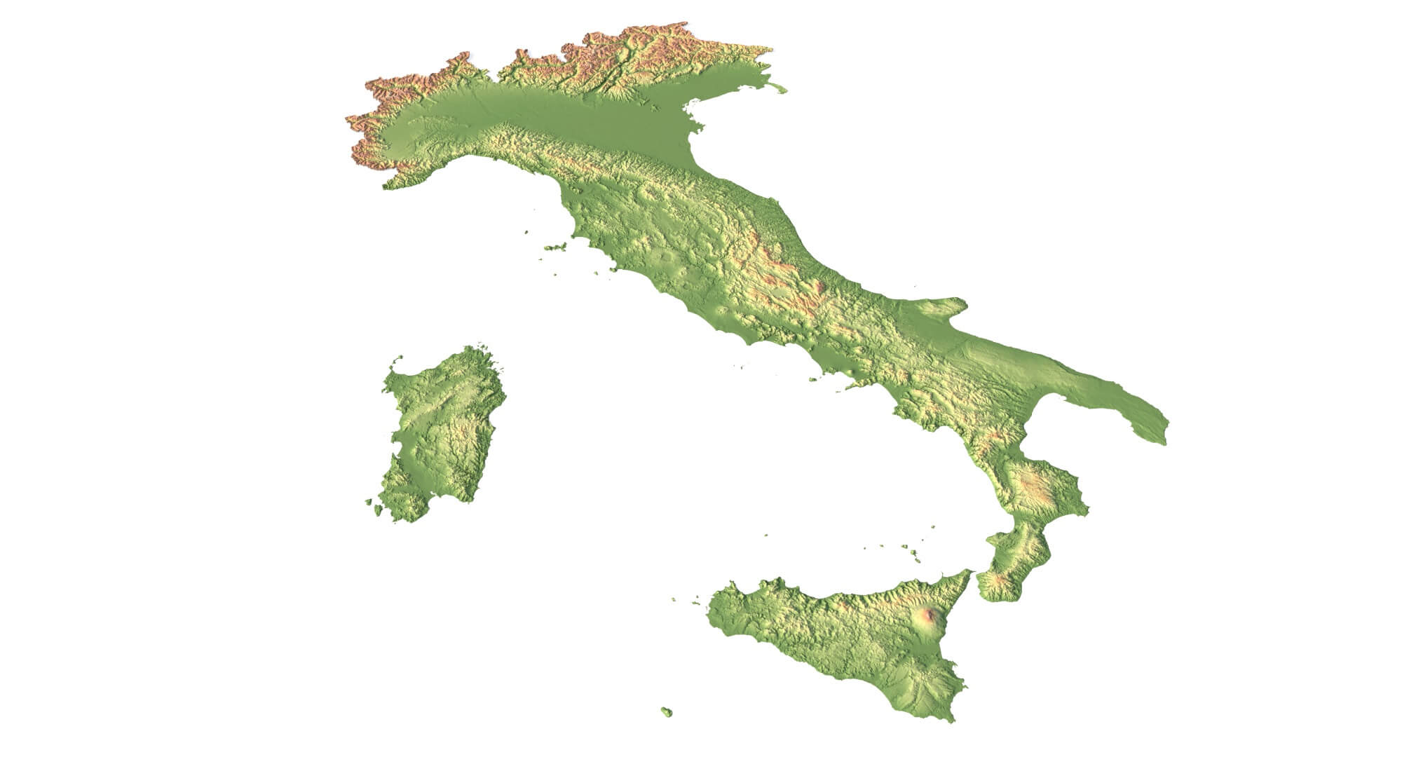 Italy Terrain 3D Map by Shustrik