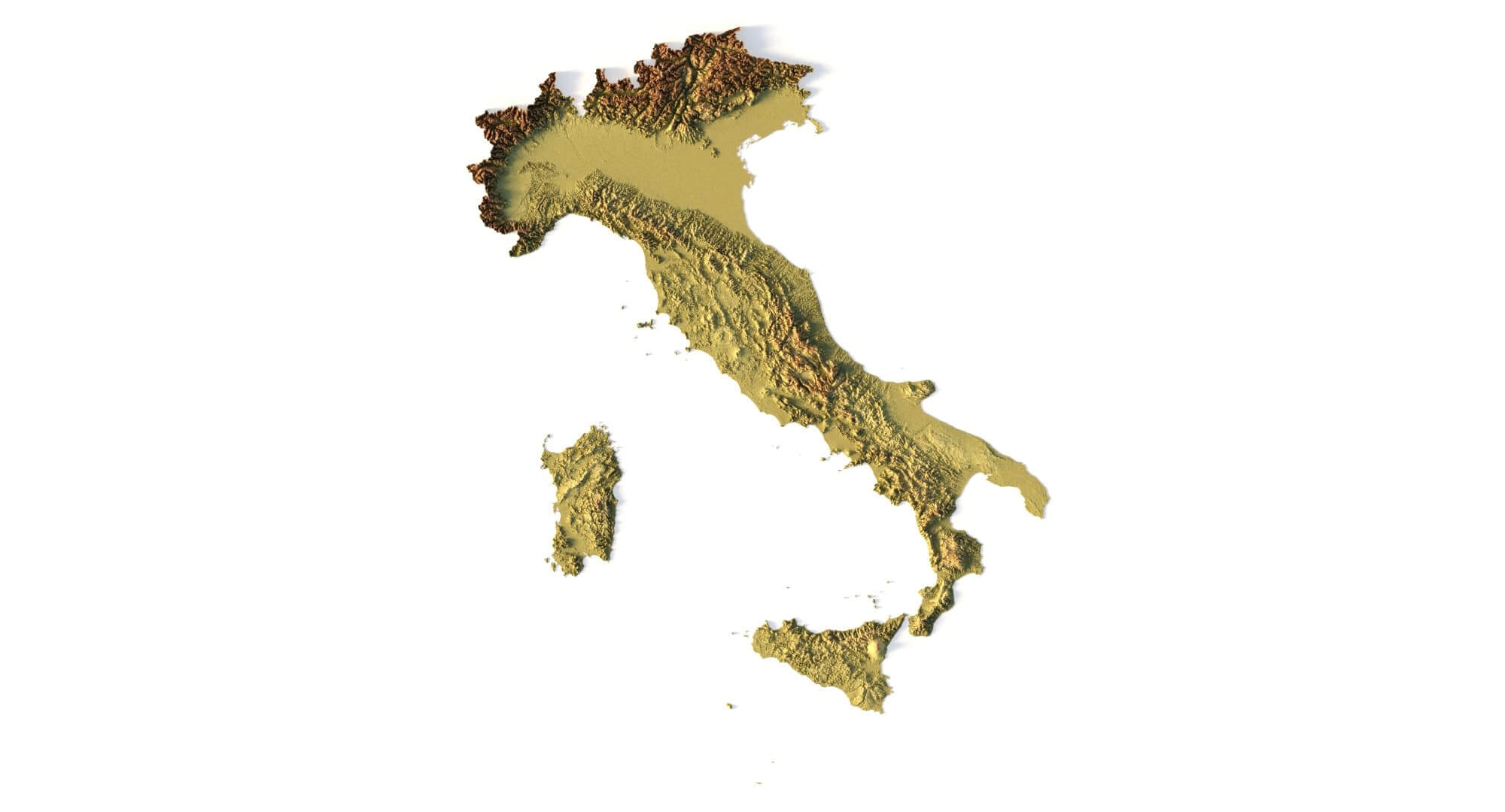 Italy Terrain for CNC, Printing and Design - 3D Model by Shustrik