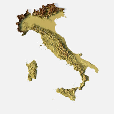 Italy Terrain for CNC, Printing and Design - 3D Model by Shustrik