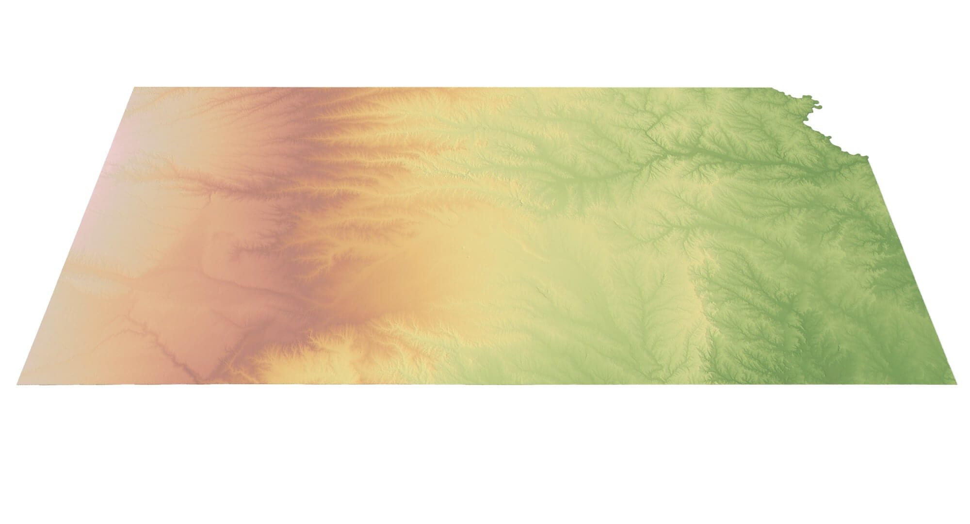 Kansas State Terrain 3D Map by Shustrik