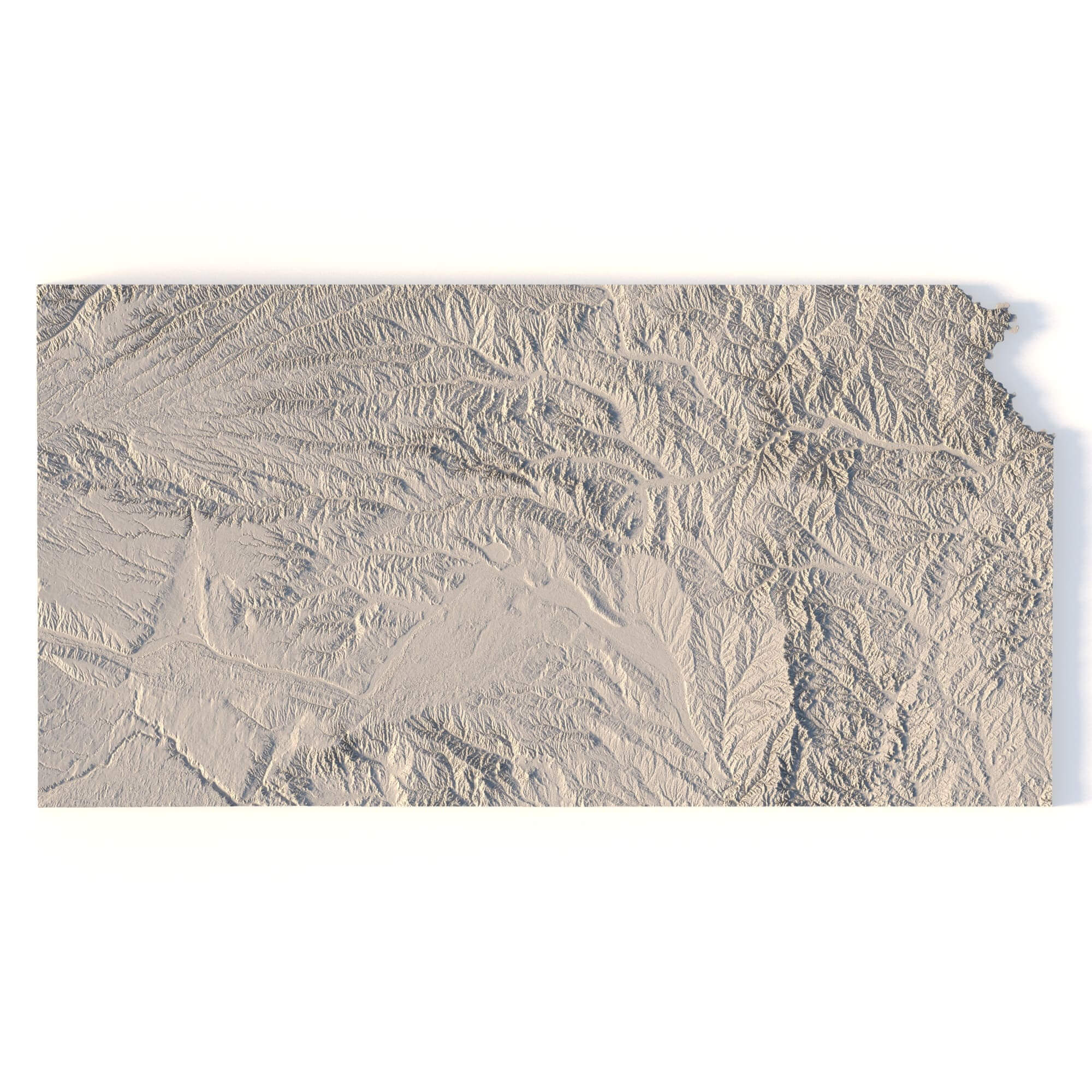 Kansas Topographic Map Stl Model by Shustrik