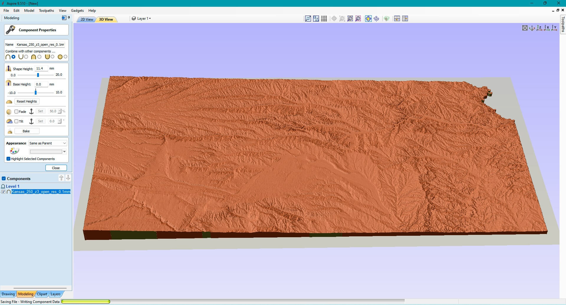 Kansas Topographic Map Stl Model by Shustrik