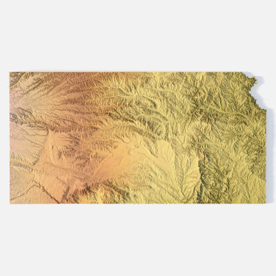Kansas Topographic Map Stl Model by Shustrik