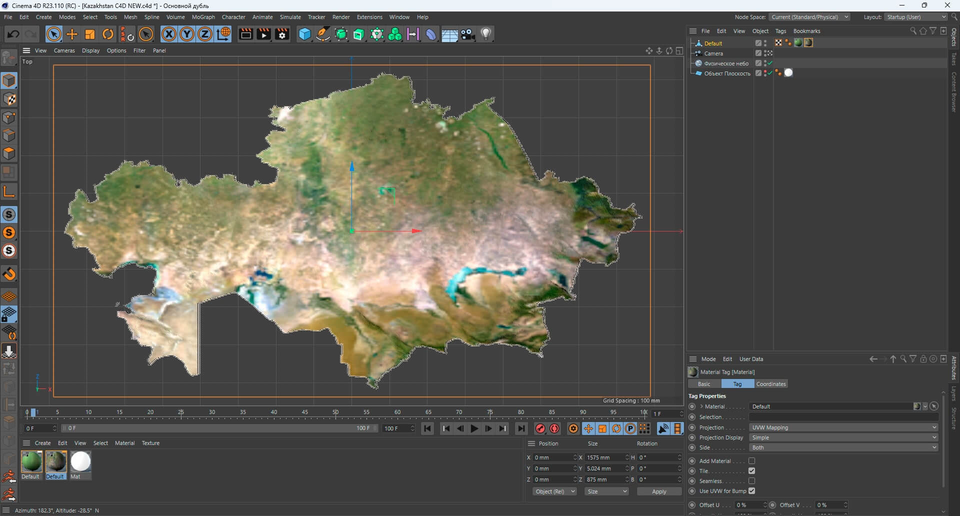 Kazakhstan Terrain 3D Map by Shustrik
