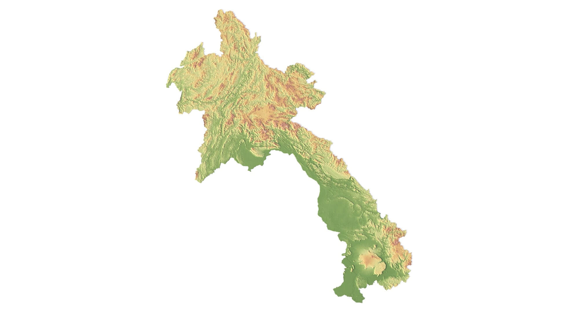 Laos Terrain 3D Map by Shustrik
