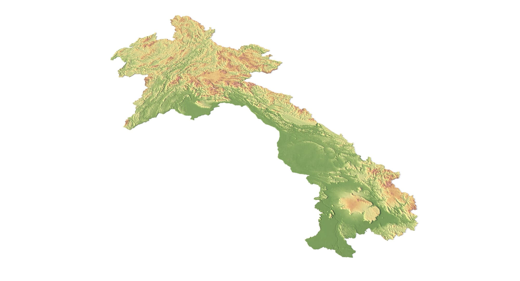 Laos Terrain 3D Map by Shustrik