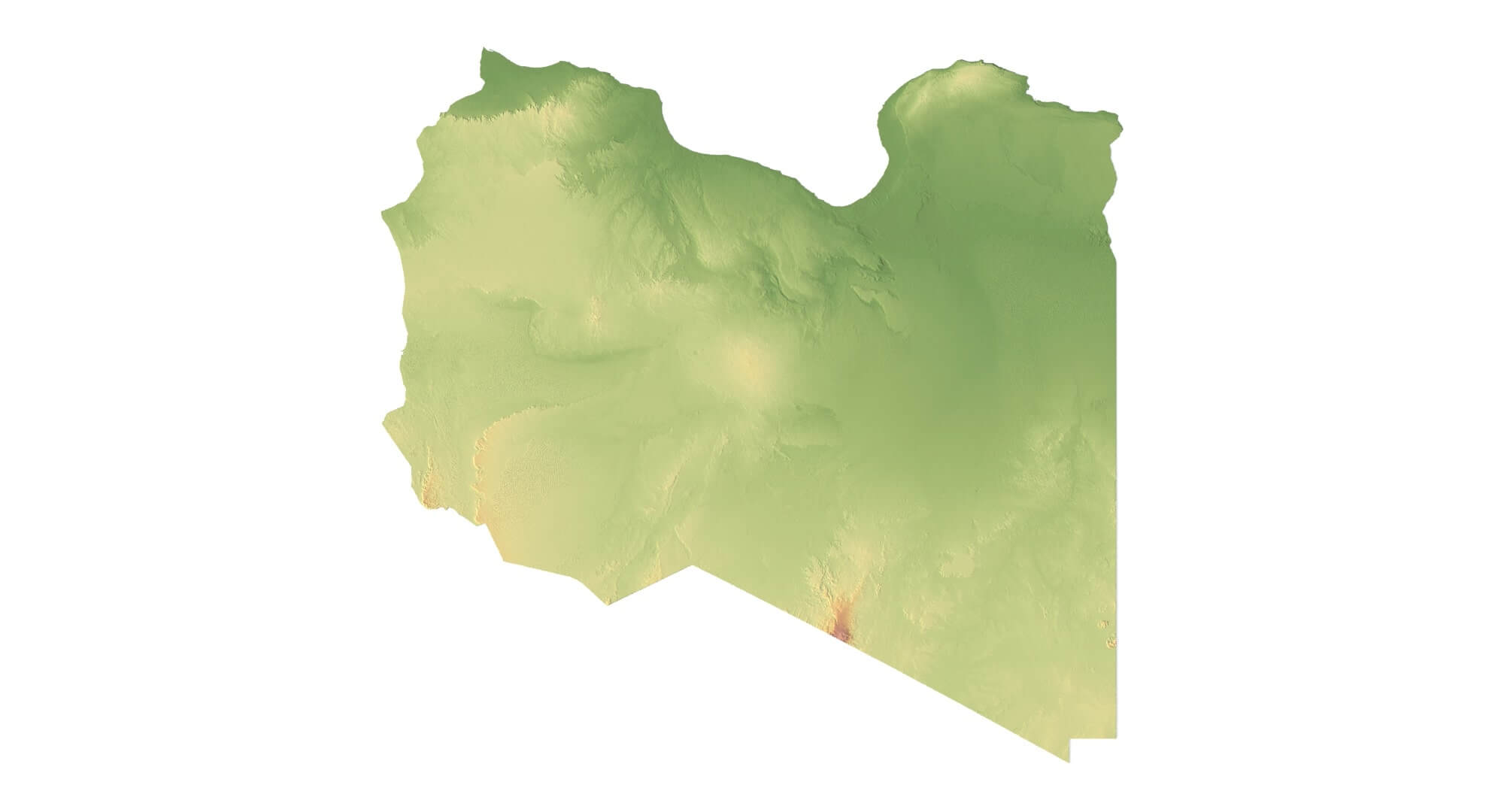 Libya Terrain Map - 3D Model by Shustrik