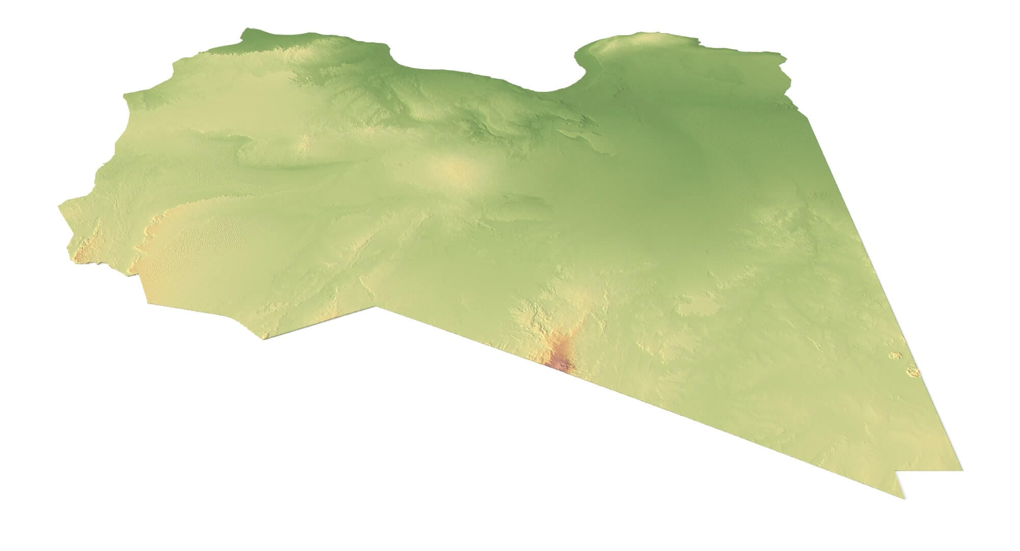 Libya Terrain Map - 3D Model by Shustrik