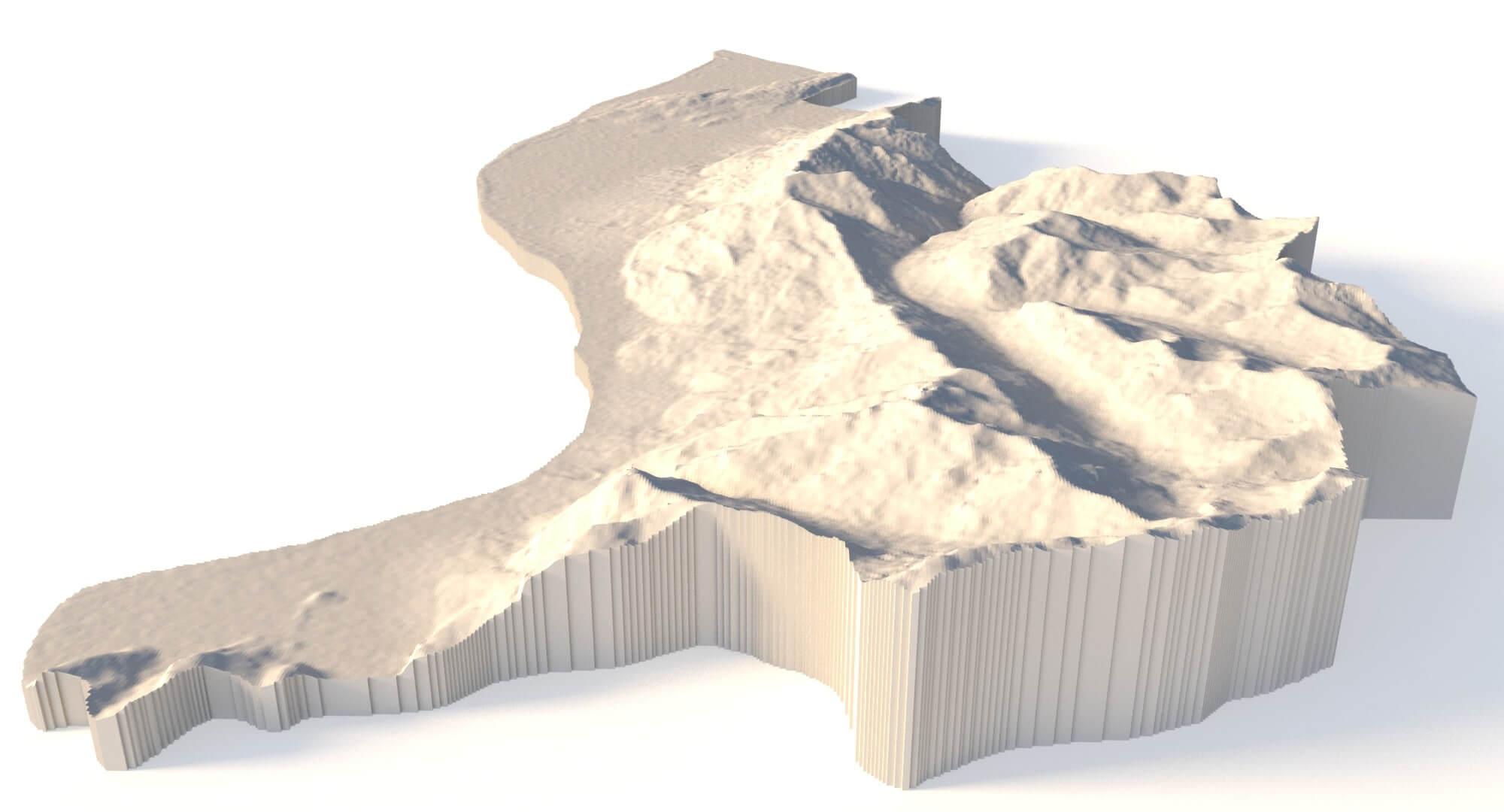 Liechtenstein Terrain for CNC, Printing and Design - 3D Model by Shustrik