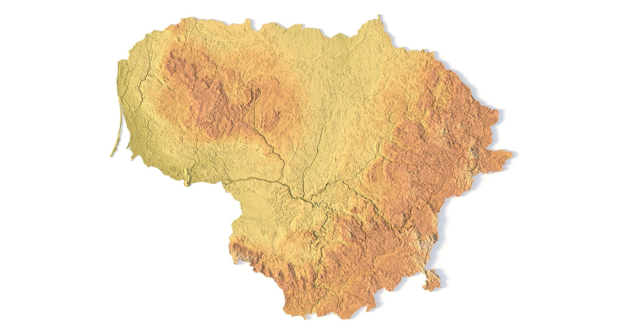 Lithuania Terrain for CNC, Printing and Design - 3D Model by Shustrik