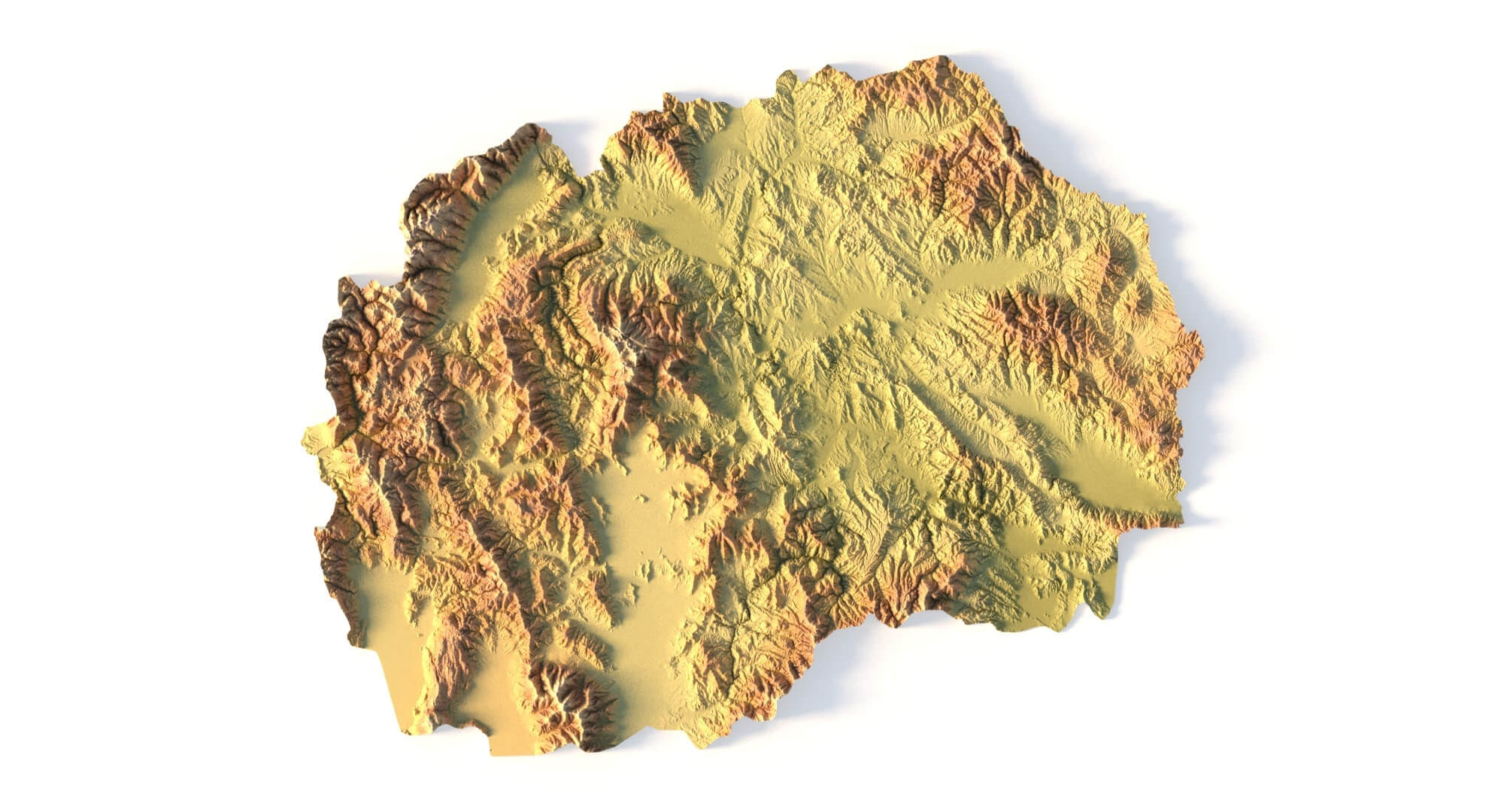 Macedonia Terrain for CNC, Printing and Design - 3D Print Model by Shustrik