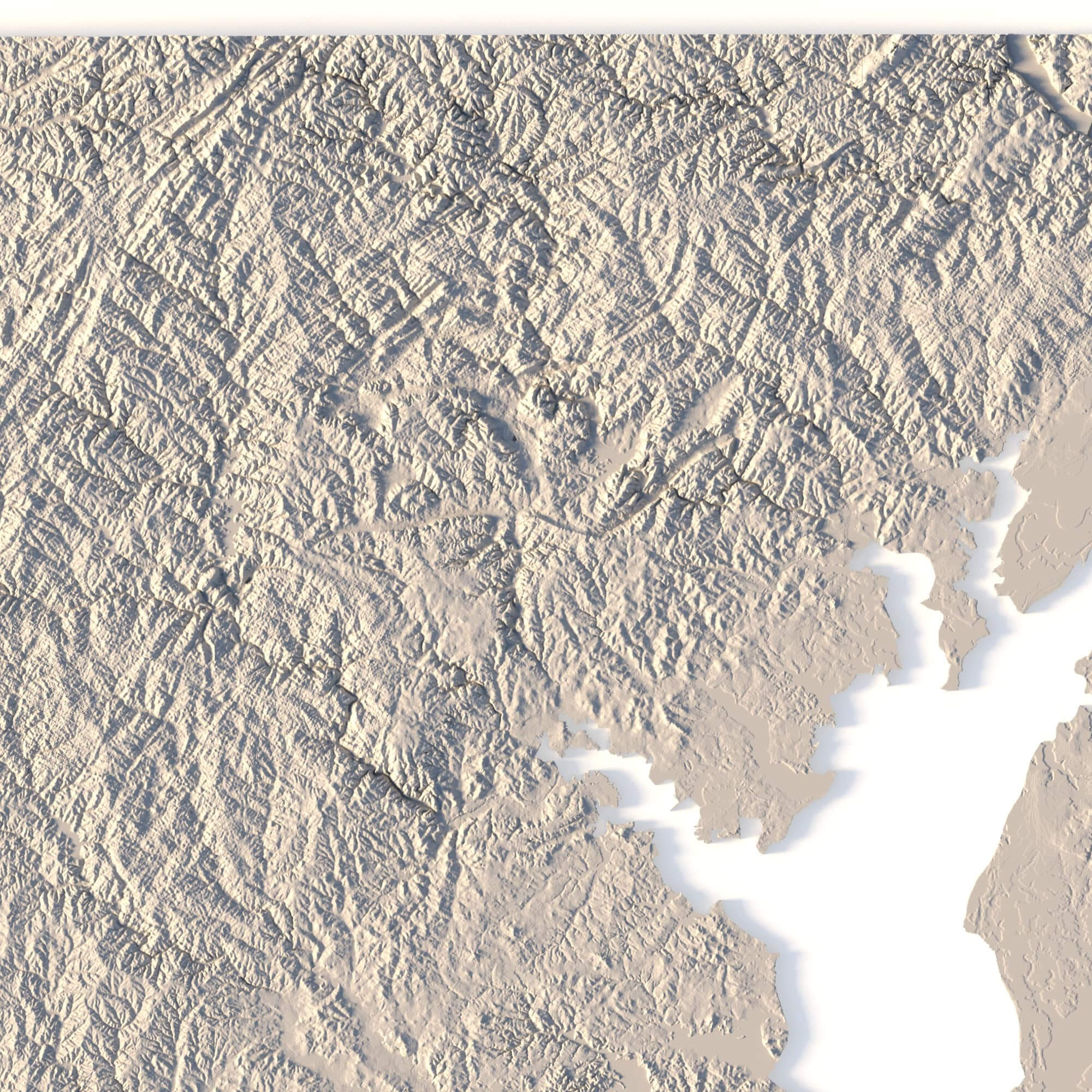 Maryland Topographic Map Stl Model by Shustrik