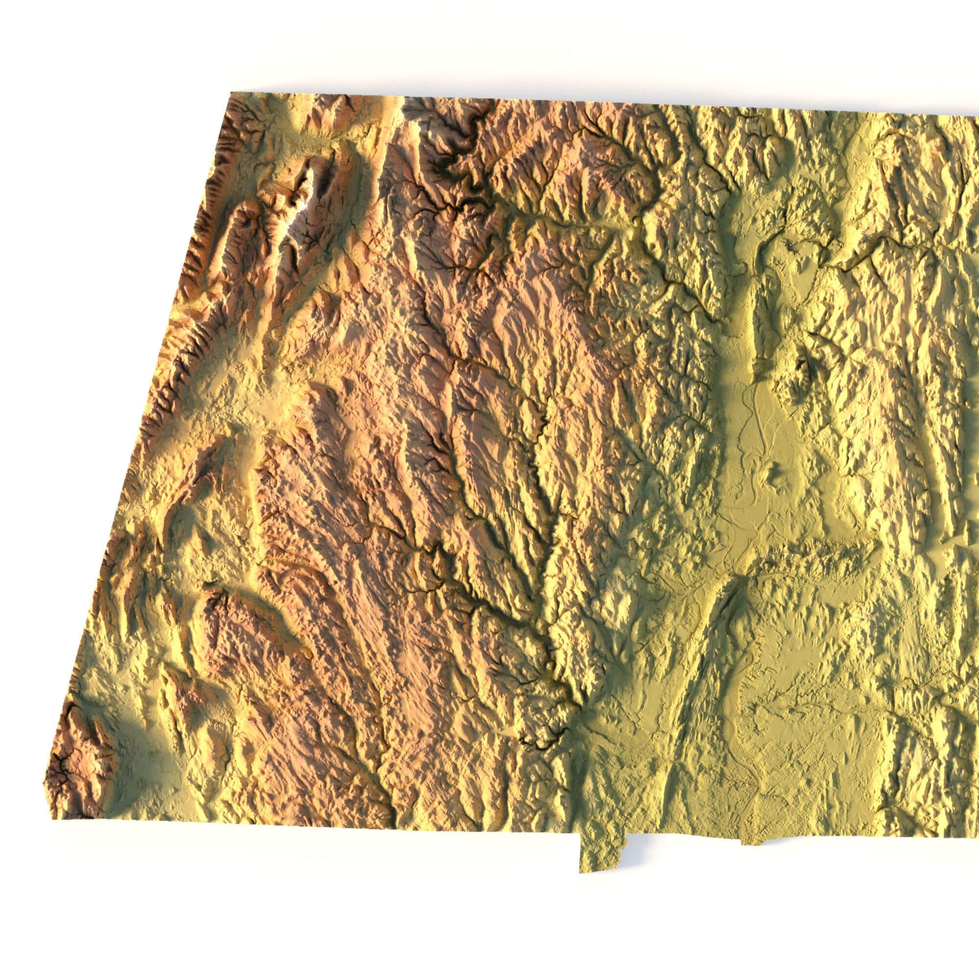 Massachusetts Topographic Map Stl Model by Shustrik