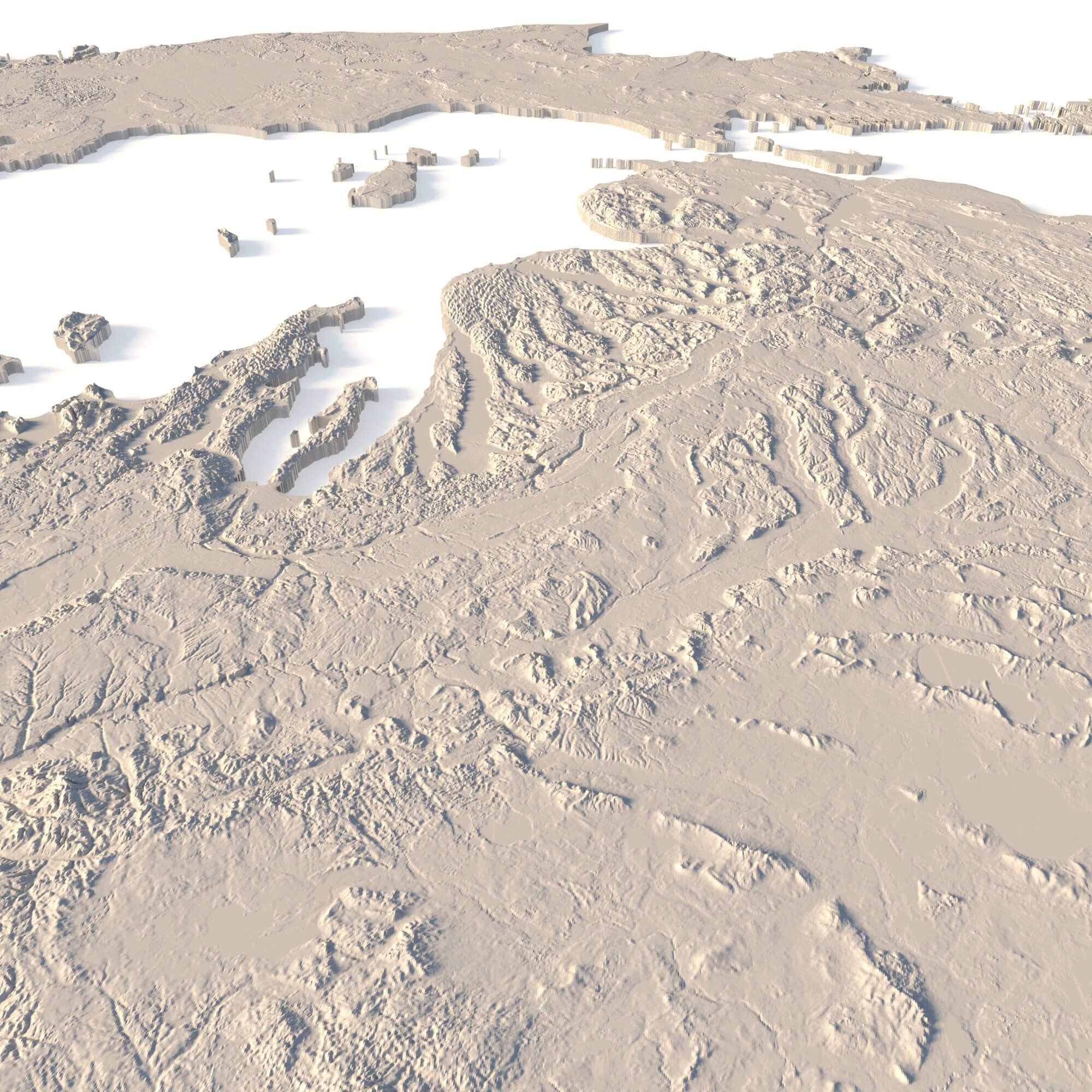 Michigan Topographic Map Stl Model by Shustrik