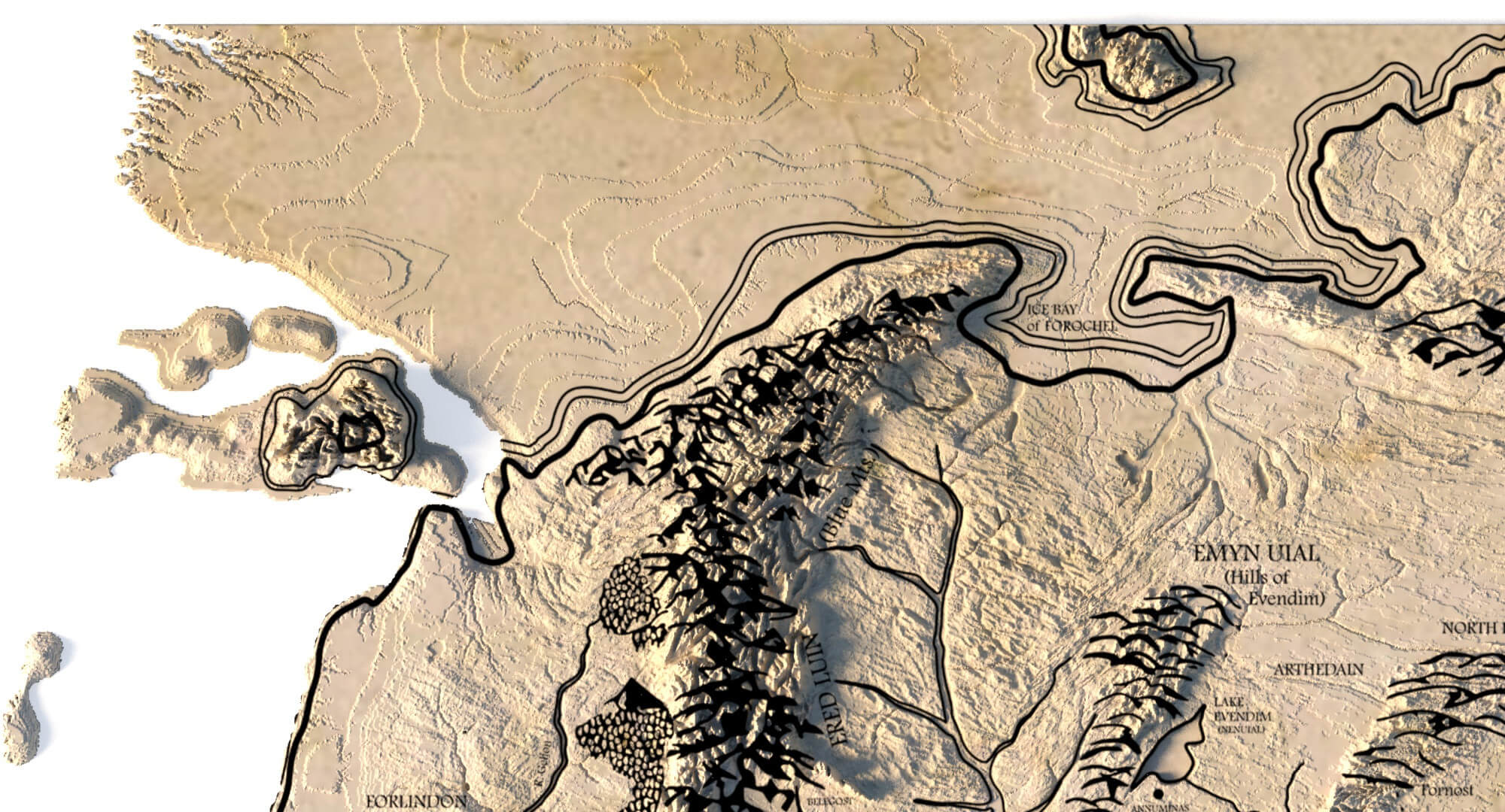 Middle Earth Map - 3D Model by Shustrik