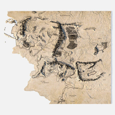 Middle Earth Map - 3D Model by Shustrik
