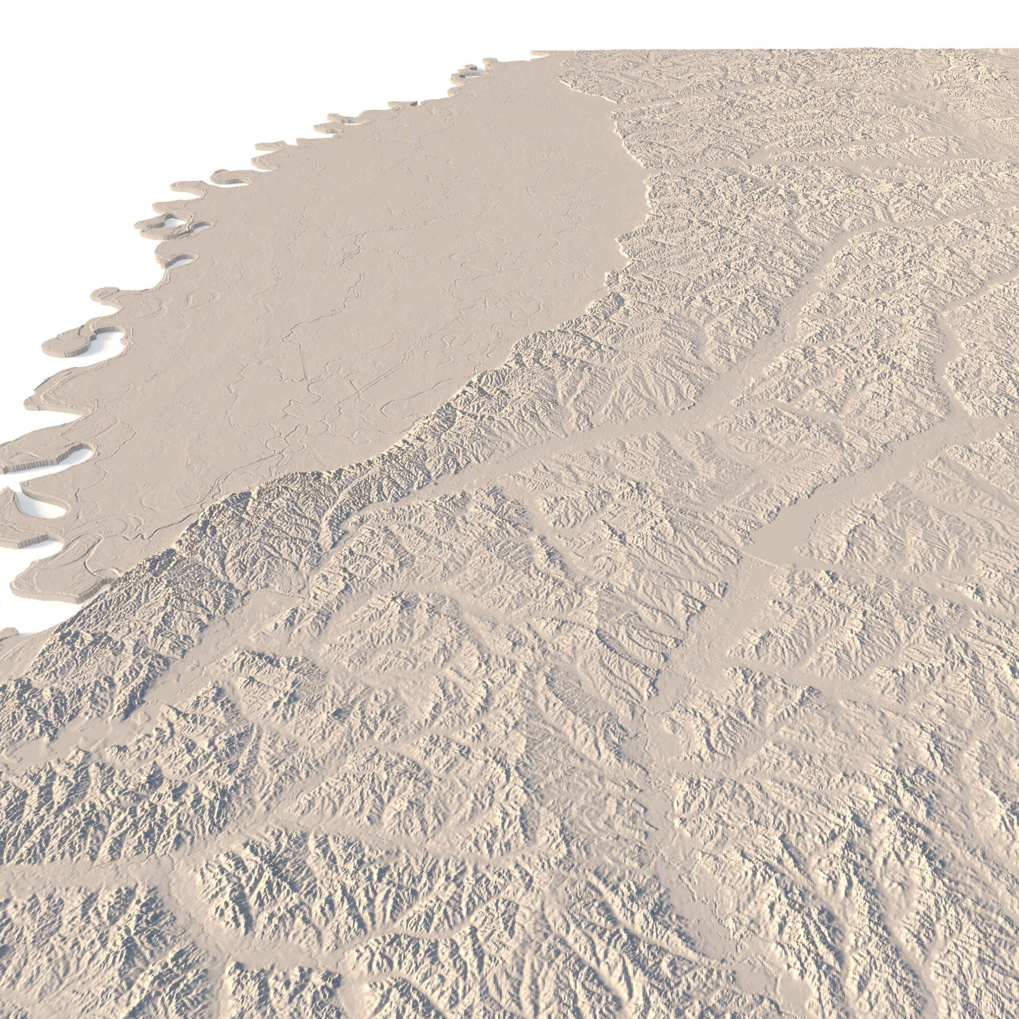 Mississippi Topographic Map Stl Model by Shustrik