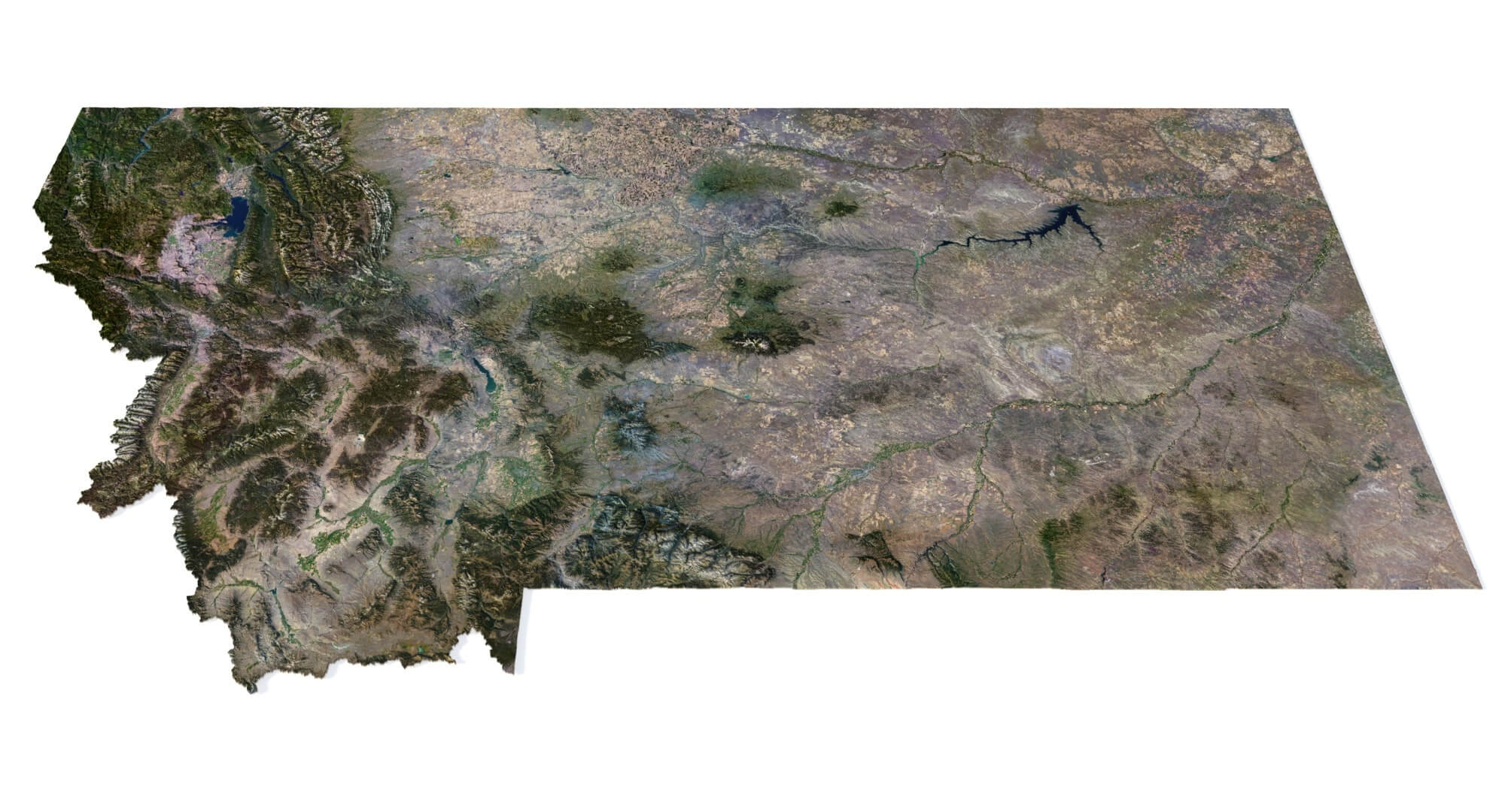 Montana State Terrain 3D Map by Shustrik