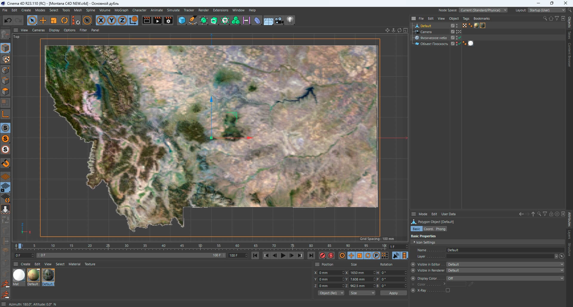 Montana State Terrain 3D Map by Shustrik