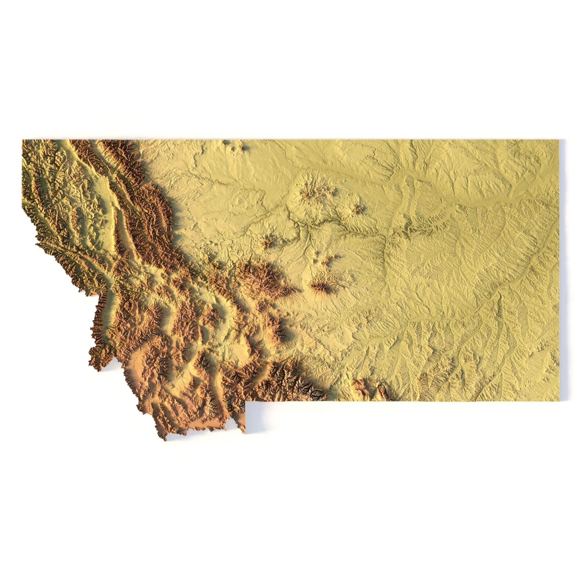 Montana Topographic Map Stl Model by Shustrik