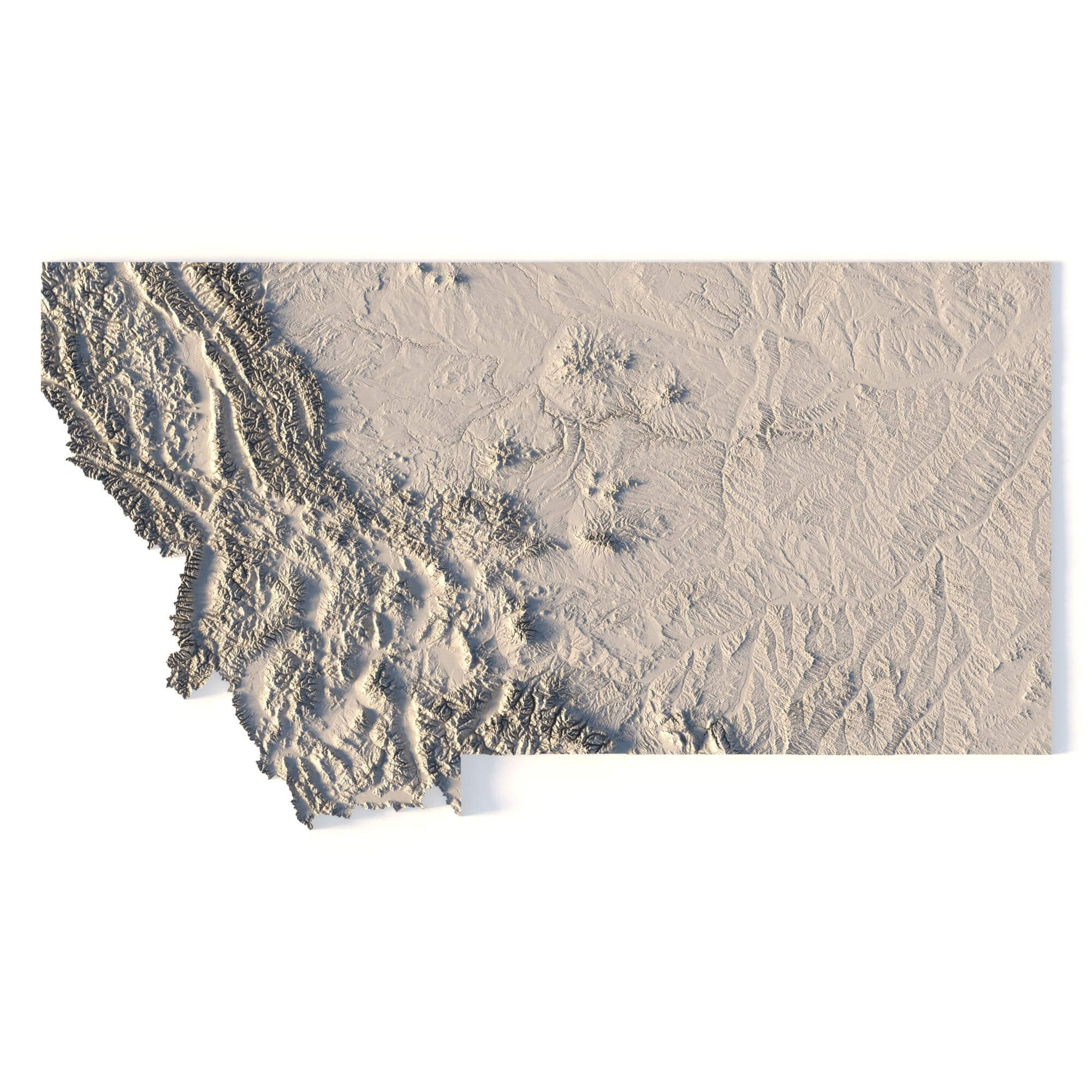 Montana Topographic Map Stl Model by Shustrik