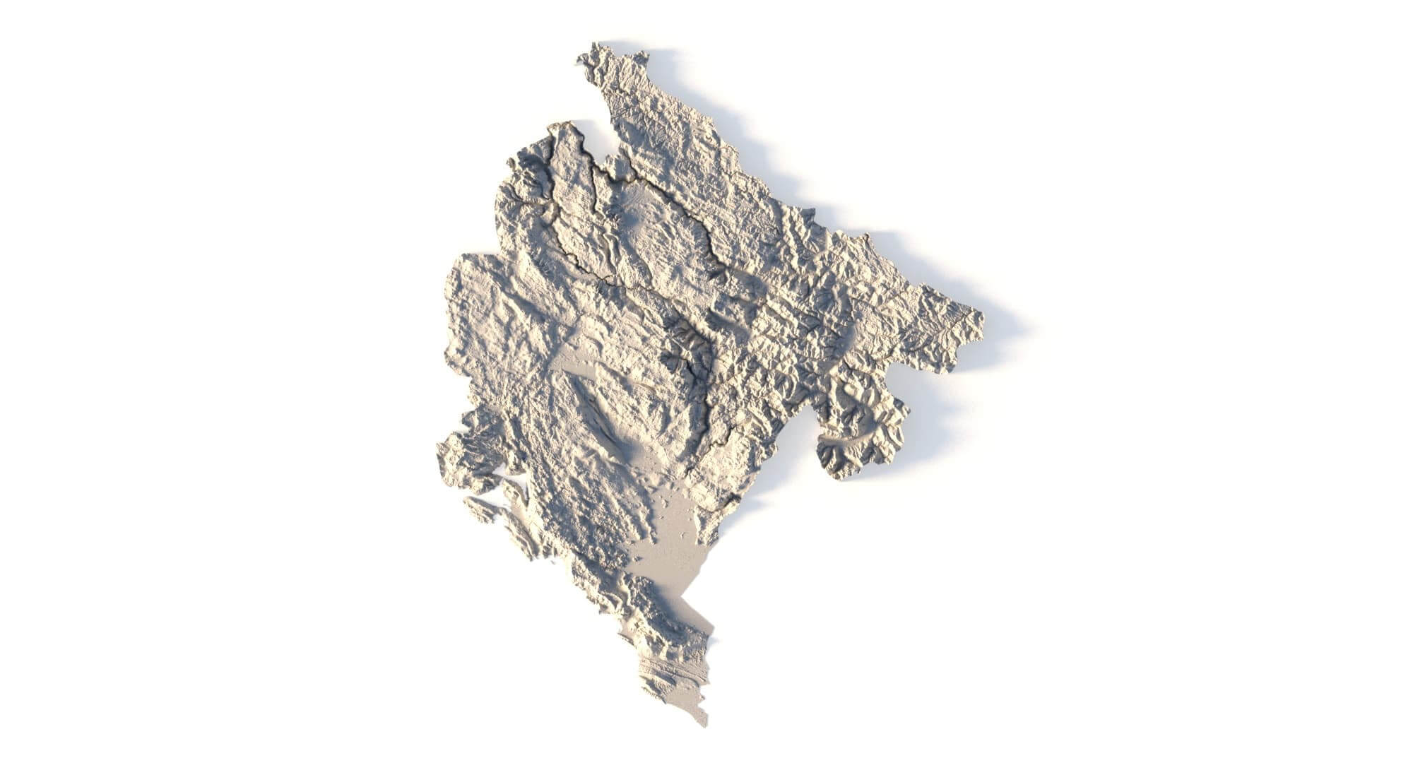 Montenegro Terrain for CNC, Printing and Design - 3D Model by Shustrik