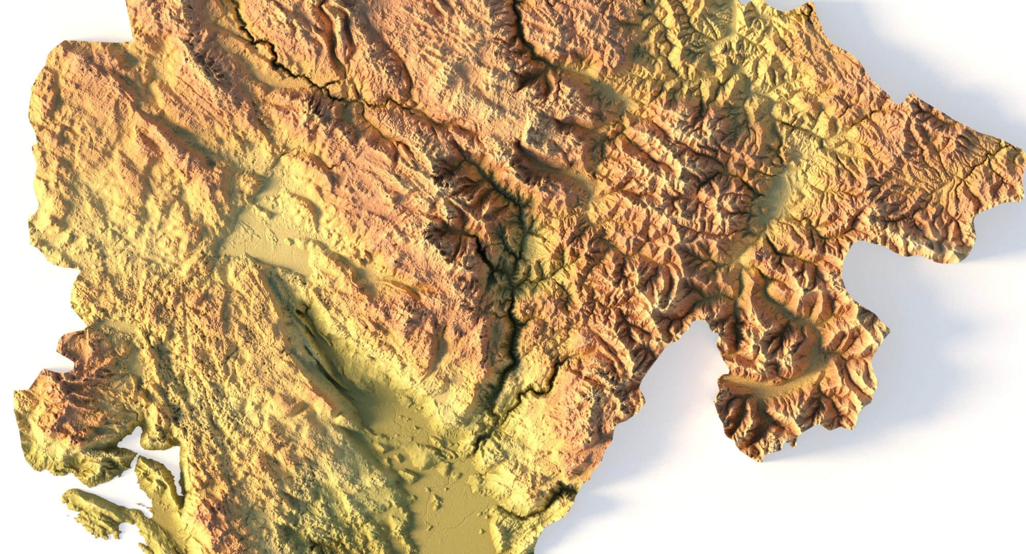 Montenegro Terrain for CNC, Printing and Design - 3D Model by Shustrik