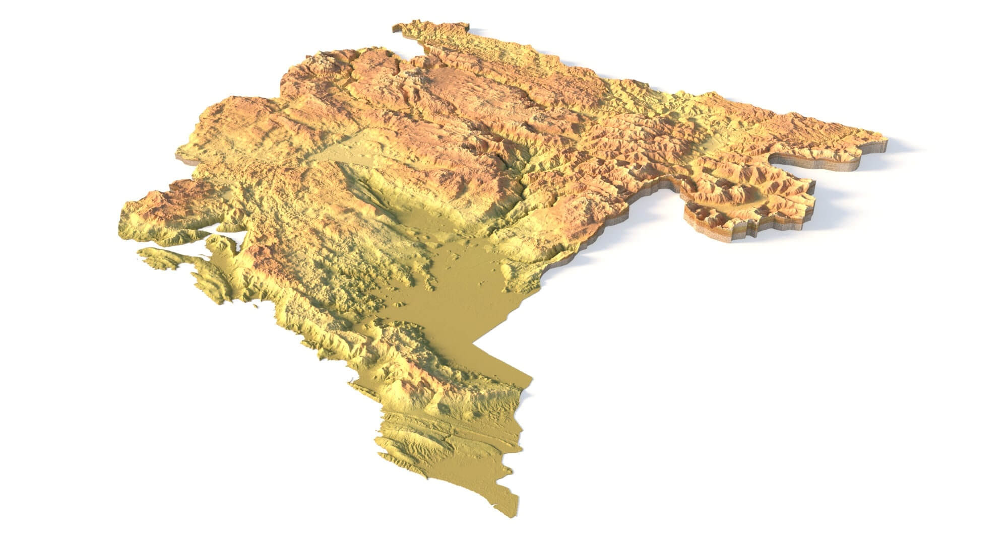 Montenegro Terrain for CNC, Printing and Design - 3D Model by Shustrik