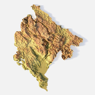 Montenegro Terrain for CNC, Printing and Design - 3D Model by Shustrik