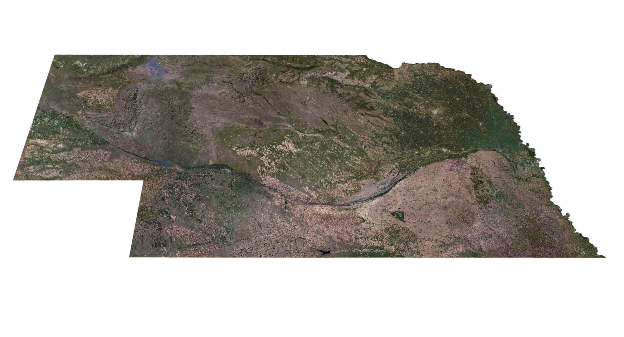 Nebraska State Terrain 3D Map by Shustrik
