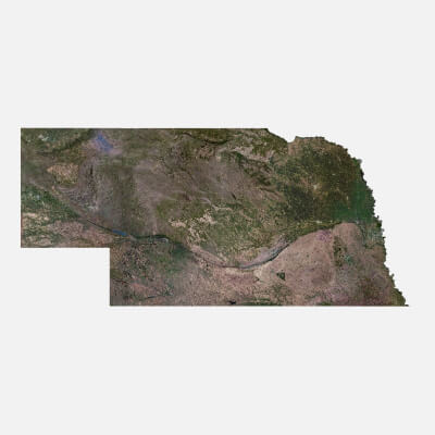 Nebraska State Terrain 3D Map by Shustrik