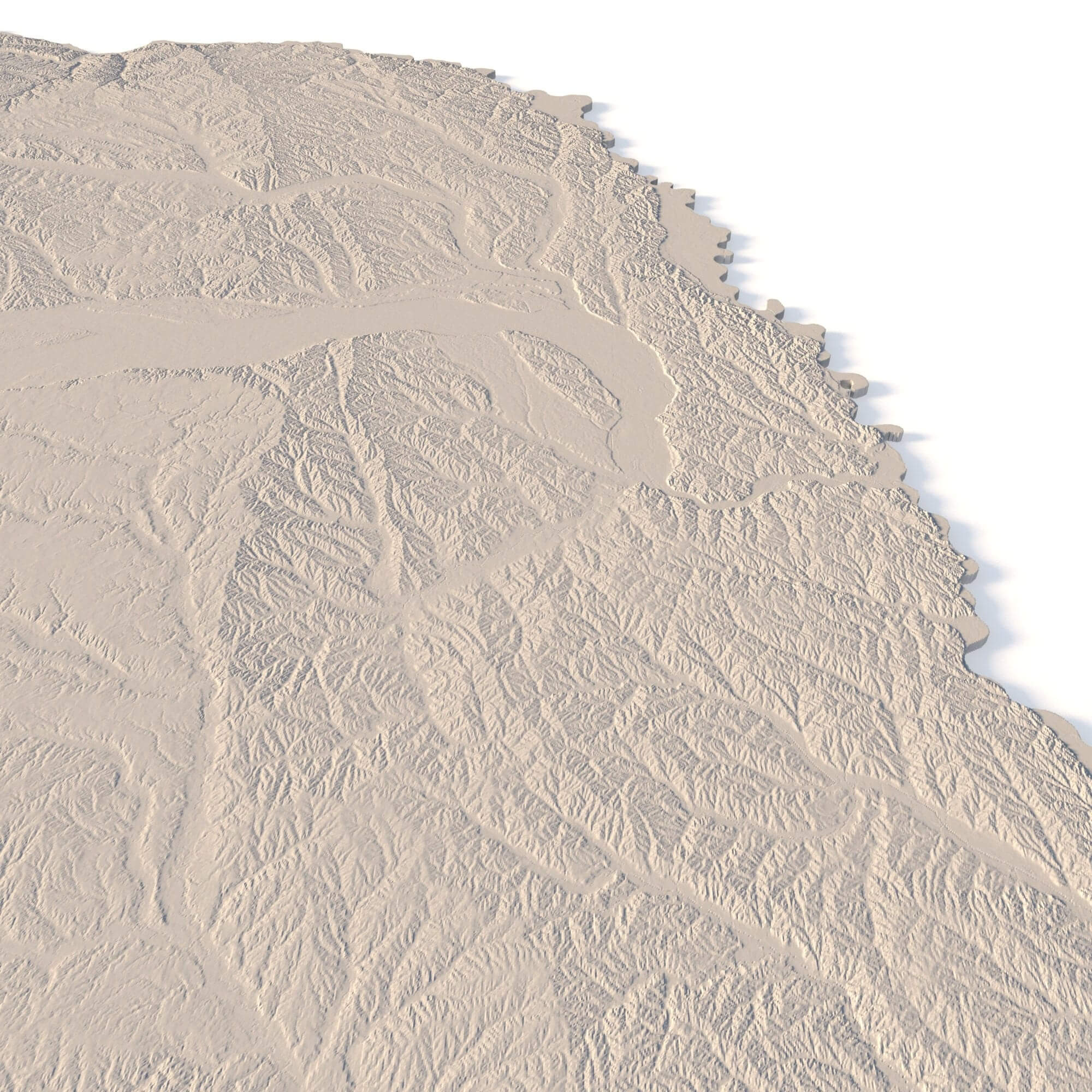 Nebraska Topographic Map Stl Model by Shustrik