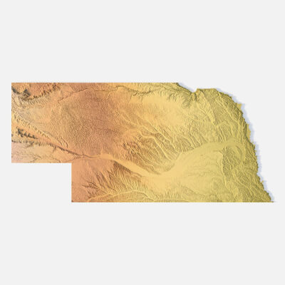 Nebraska Topographic Map Stl Model by Shustrik