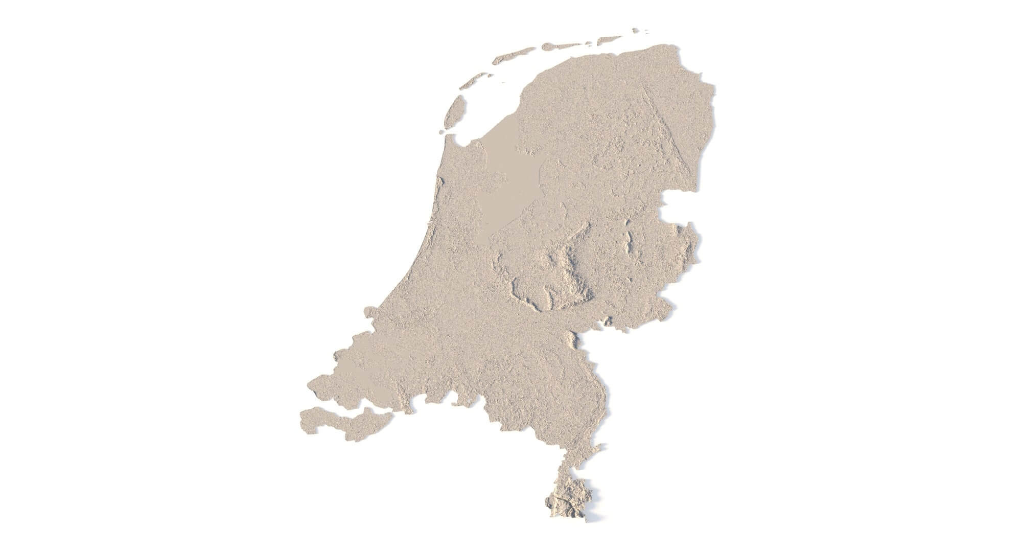 Netherlands Terrain for CNC, Printing and Design - 3D Print Model by ...