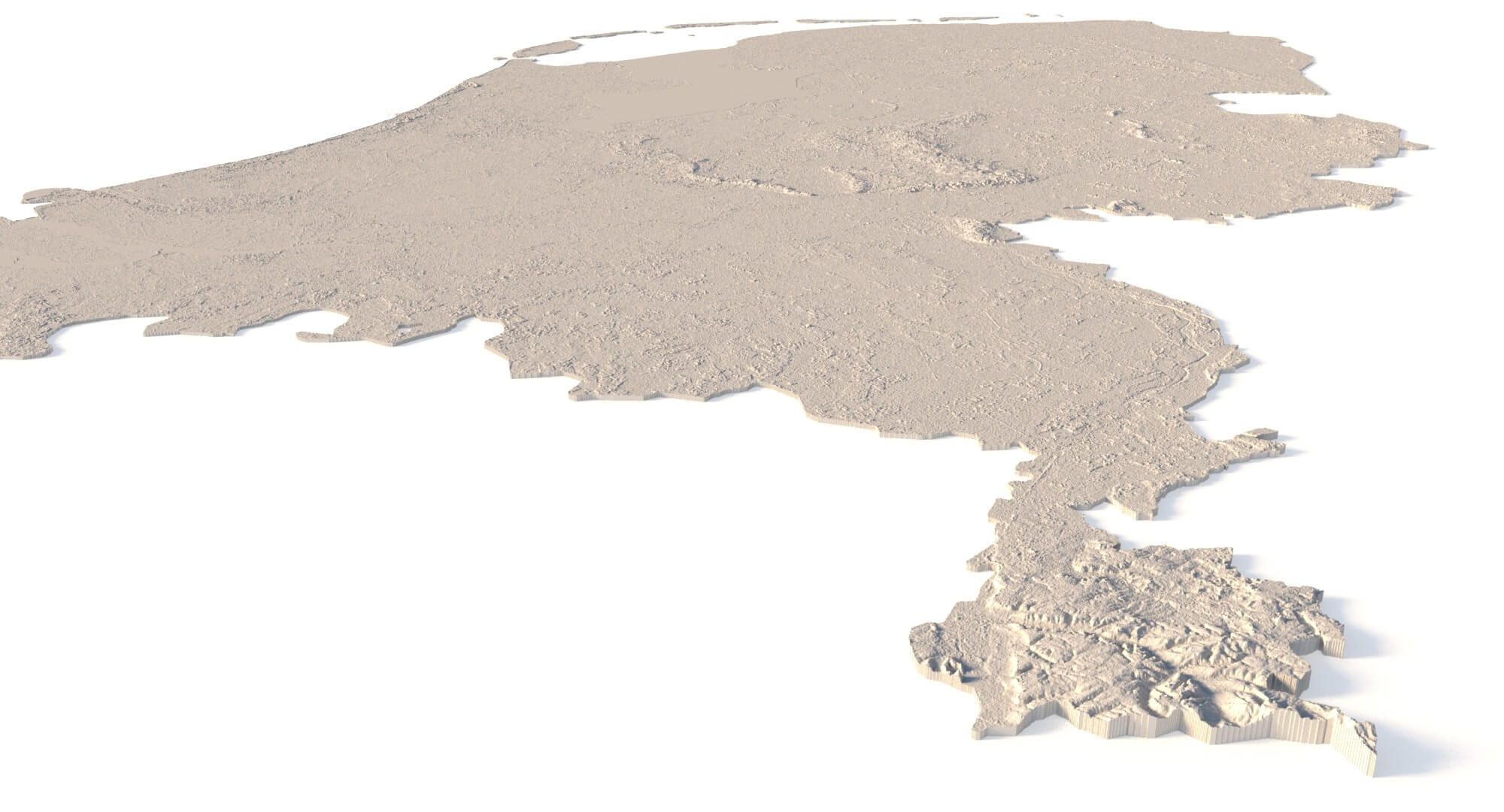 Netherlands Terrain for CNC, Printing and Design - 3D Print Model by ...
