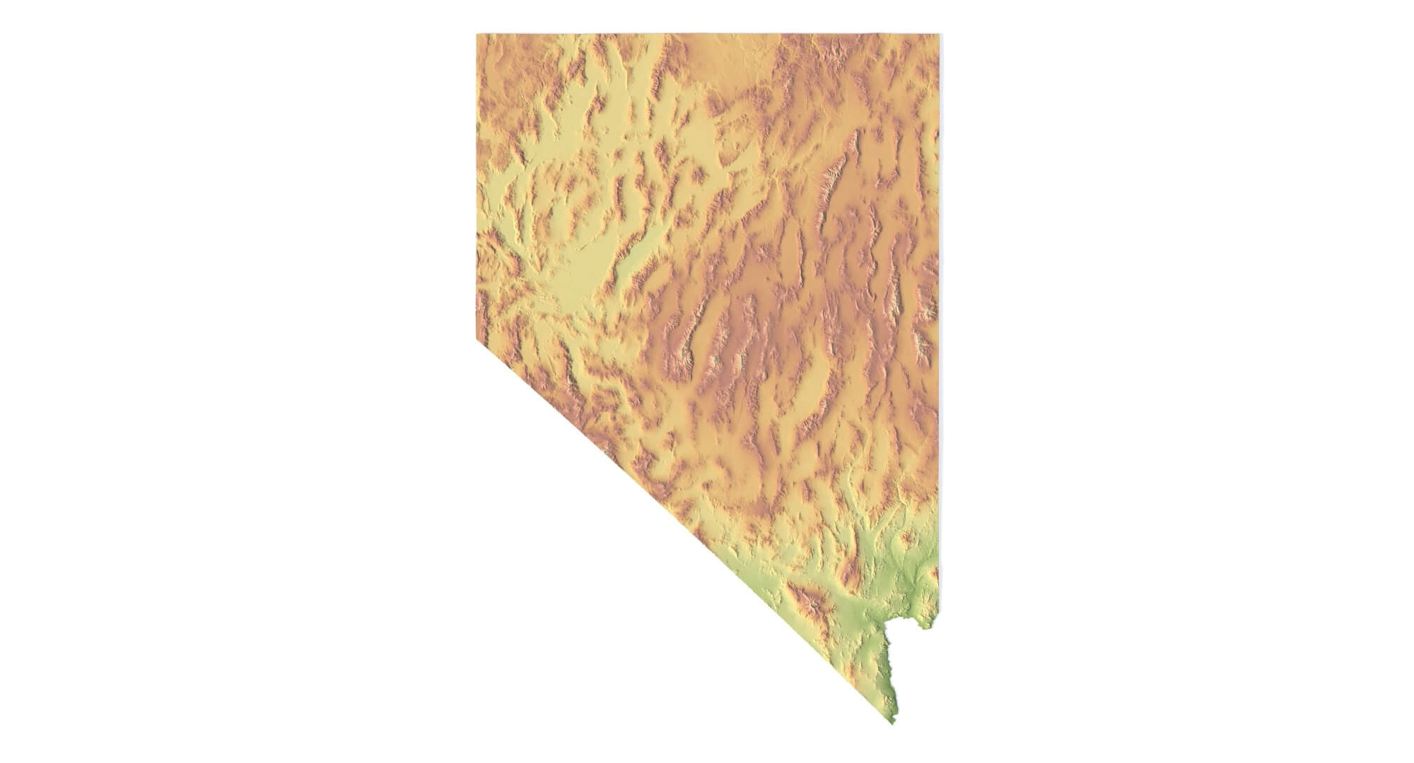 Nevada State Terrain 3D Map by Shustrik