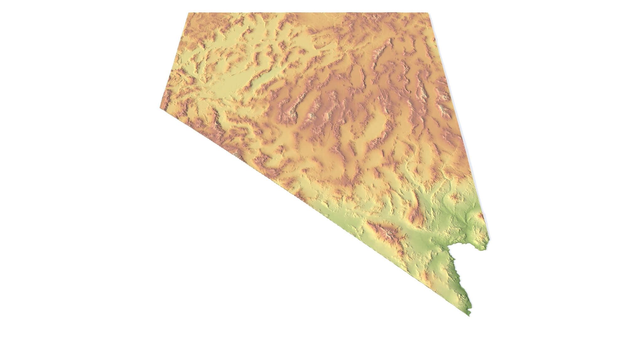 Nevada State Terrain 3D Map by Shustrik