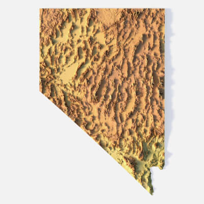 Nevada Topographic Map Stl Model by Shustrik