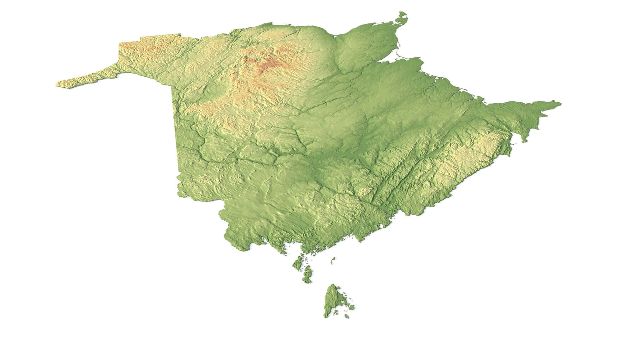 New Brunswik Terrain 3D Map by Shustrik