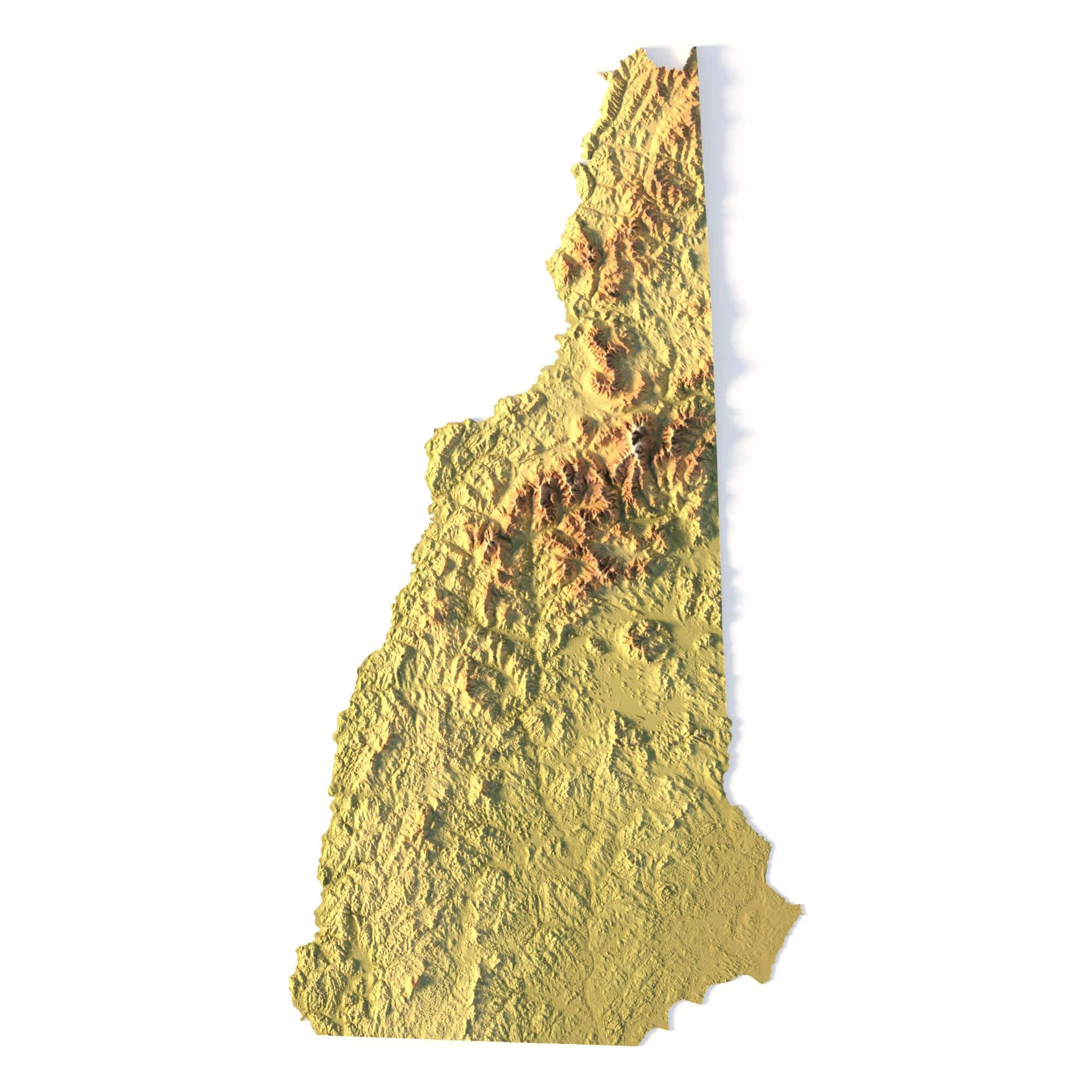 New Hampshire Topographic Map Stl Model by Shustrik