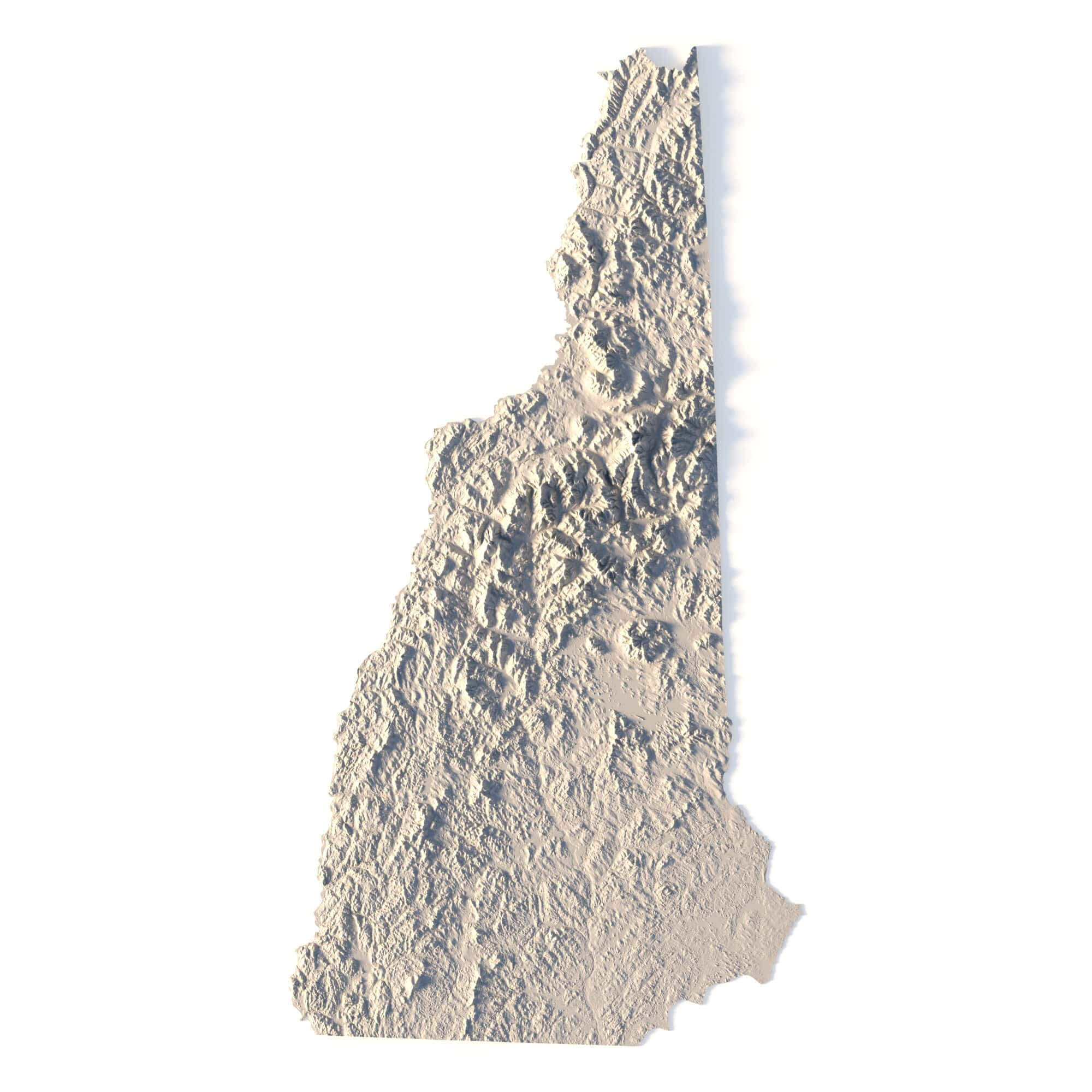 New Hampshire Topographic Map Stl Model by Shustrik