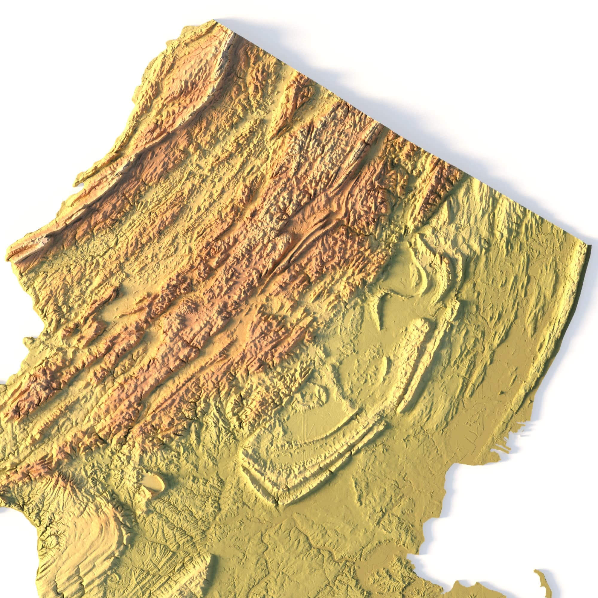 New Jersey Topographic Map Stl Model by Shustrik