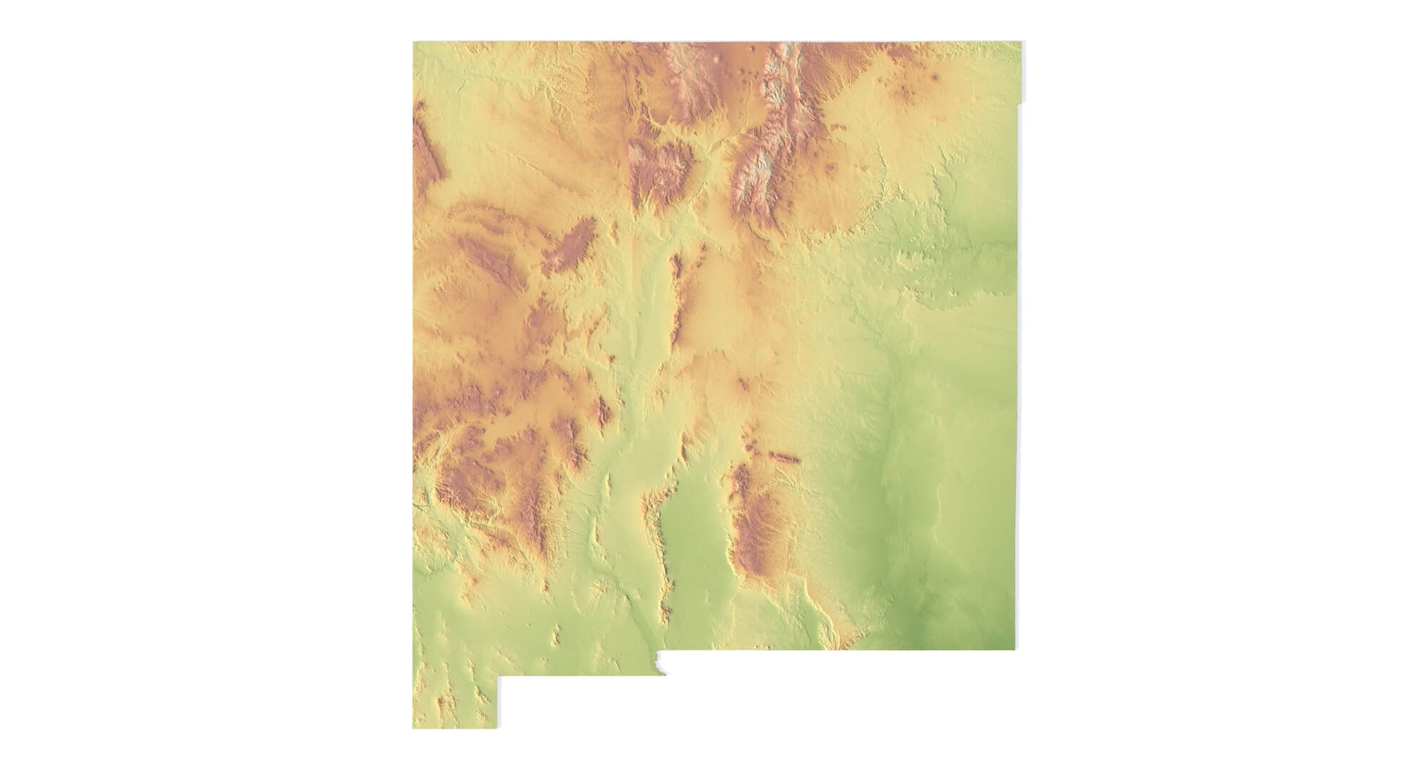 New Mexico State Terrain 3D Map by Shustrik