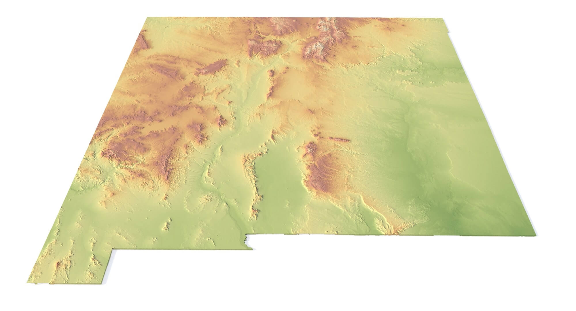 New Mexico State Terrain 3D Map by Shustrik