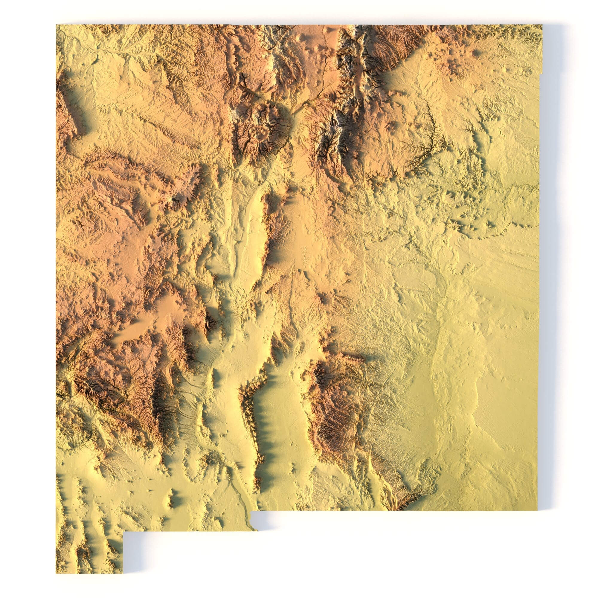 New Mexico Topographic Map Stl Model by Shustrik