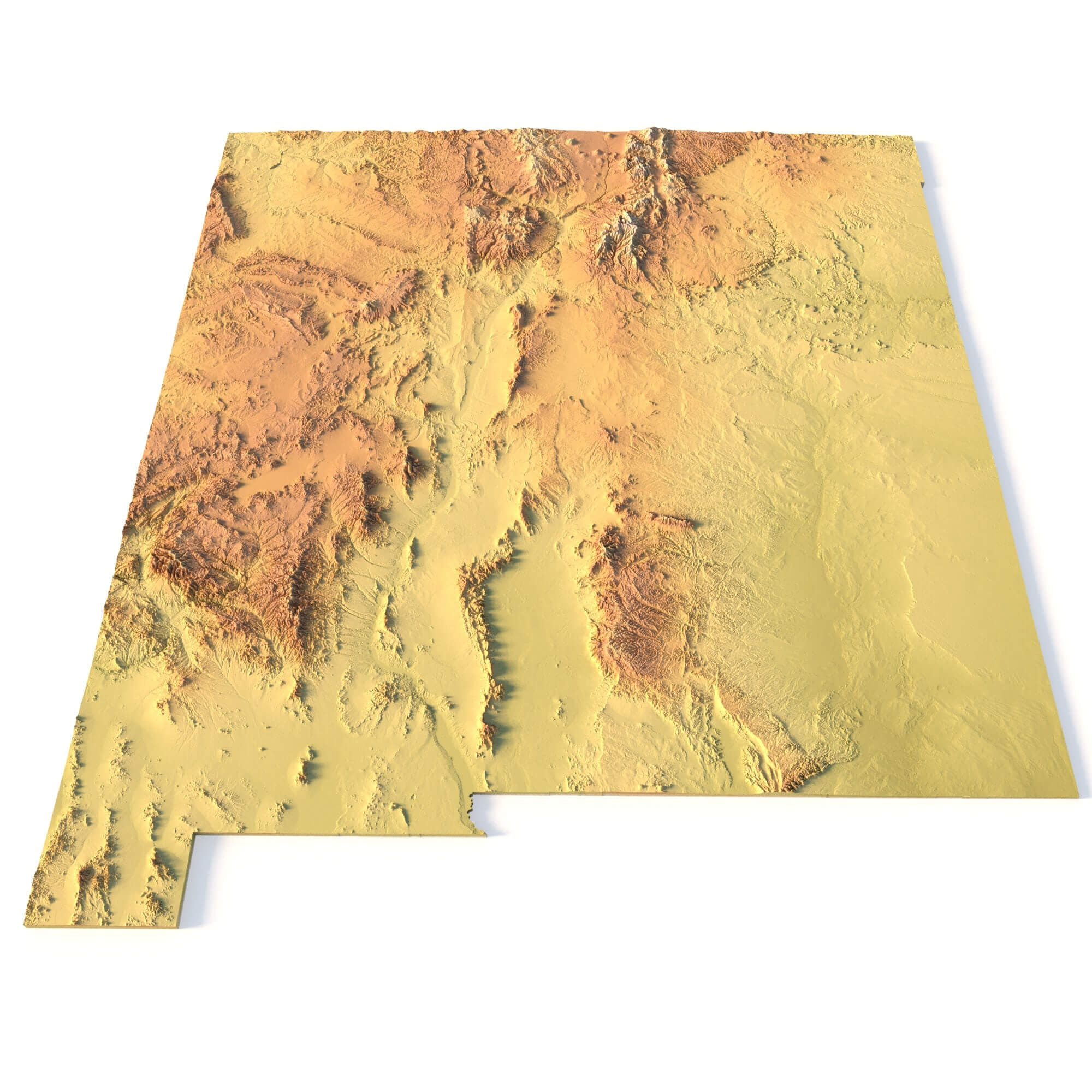 New Mexico Topographic Map Stl Model by Shustrik