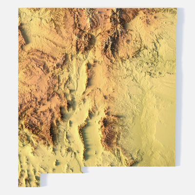 New Mexico Topographic Map Stl Model by Shustrik